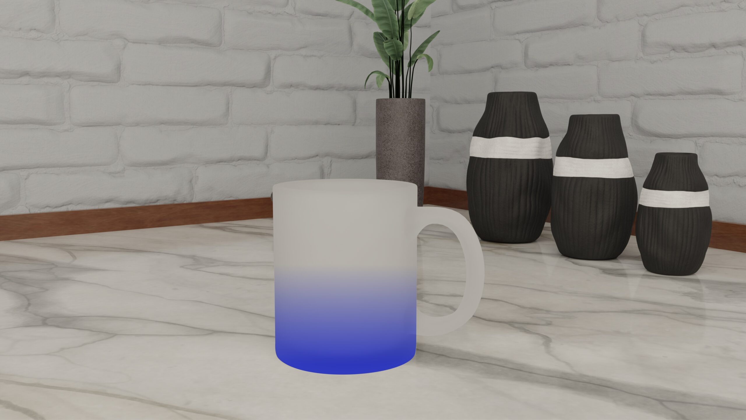 Frosted Glass Mug – Blue Gradient – Solo Mugs