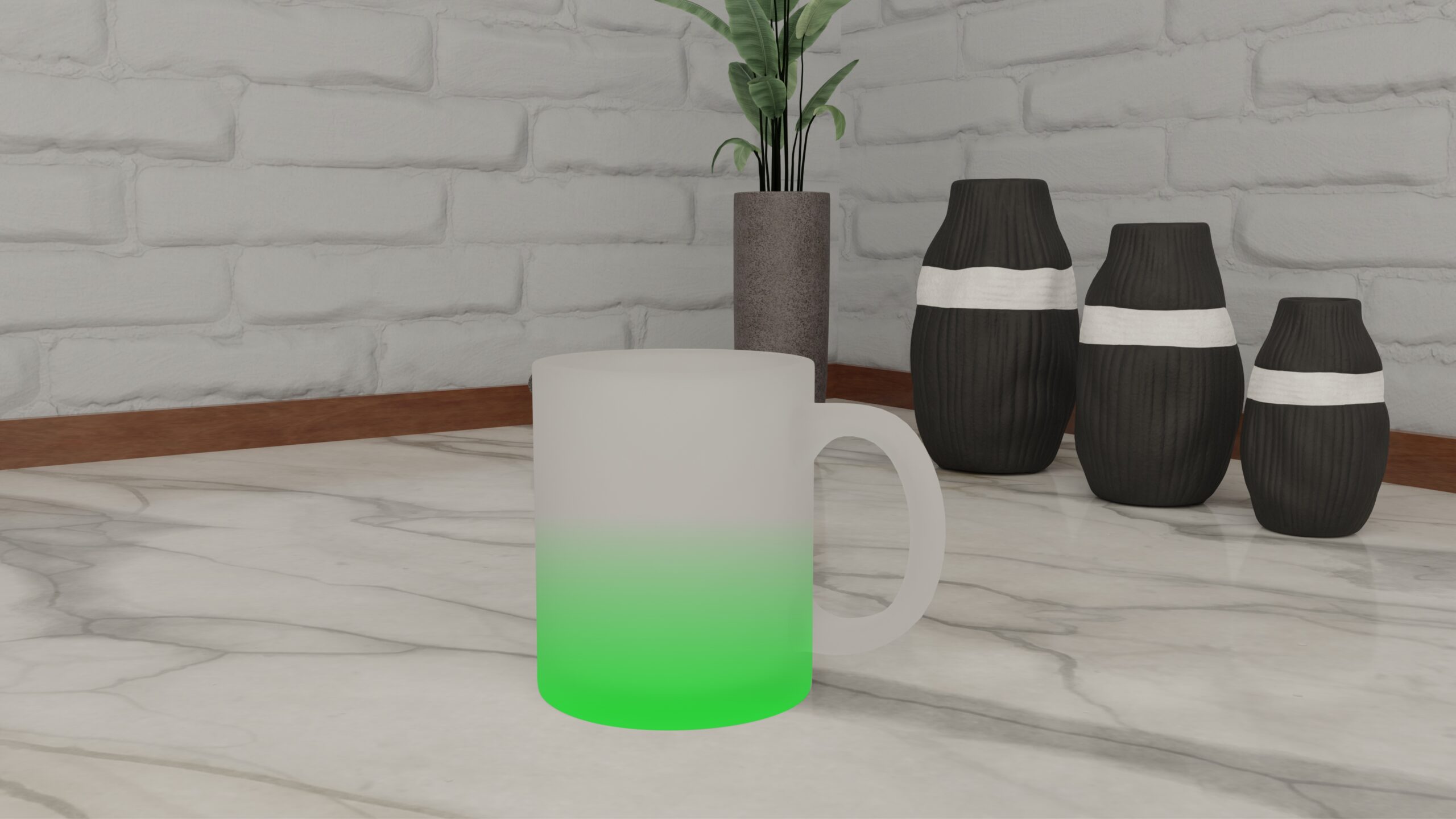 Frosted Glass Mug – Green Gradient – Solo Mugs